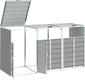 vidaXL Box na 3 popelnice 216 x 81 x 115 cm ocel [4006182] Barva: Hnědá