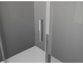 Mexen Exo, pětiúhelníkový sprchový kout s výklopnými dveřmi 90 x 90 cm, 6mm čiré sklo, chromový profil, 812-090-090-01-00