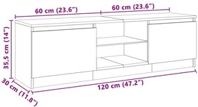 vidaXL Marketos TV skříňka s LED osvětlením dub sonoma 120 x 30 x 36 cm