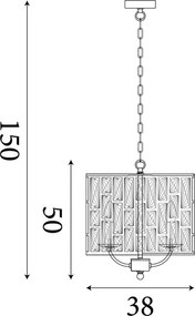 Searchlight 6583-3AB Závěsné glamour svítidlo BIJOU patina, průměr 38cm