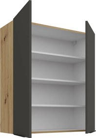 ARIA pa | horní skříňka 80 G-90 2F policová | 80 cm | VYSOKÁ | ANTI FINGERPRINT povrch | artisan/šedá grafit
