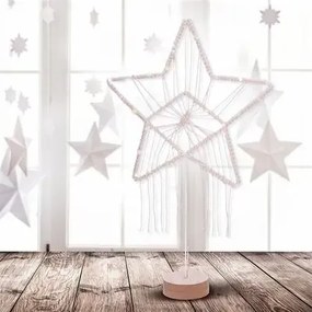 Solight LED vánoční hvězda stolní / pletená / 35x LED / 2x AAA