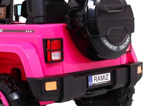 Ramiz Dětské terénní auto Full Time 4WD růžové na dálkové ovládání + pohon 4x4 + LED audio + úložný prostor