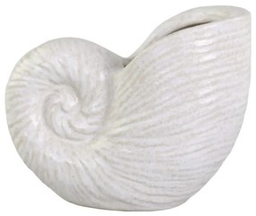 Krémová antik keramická dekorace váza mušle Shells - 17*10*14 cm