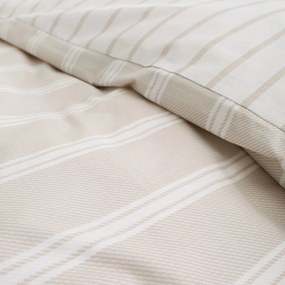 Béžové bavlněné povlečení na dvoulůžko 200x200 cm Ashford Stripe – Bianca