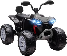 AIYAPLAY Dětský elektro quad, 24V elektrické vozidlo se 4 koly, světlomet, USB port, MP3 funkce, 6,5 km/h, 3-8 let 370-412V90BK