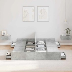 Rám postele s úložným prostorem Betonově šedá 150 x 200 cm 3335288