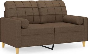2místná pohovka s polštáři hnědá 120 cm textil 3200777