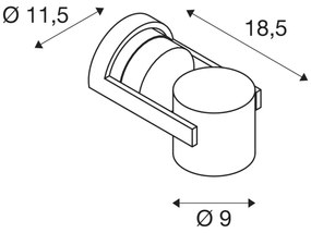 SLV 1004664 Oculus, černé nástěnné/stropní svítidlo, LED 10,5W 2000-3000K, průměr 9cm