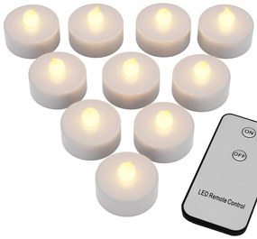 LED čajové svíčky 10 ks teplá bílá, dálkové ovládání