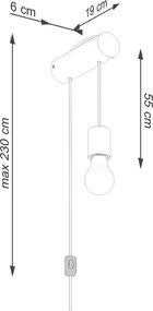 Sollux Lighting Nástěnné svítidlo NIMBI E27 s vypínačem