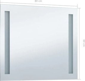 vidaXL Koupelnové nástěnné zrcadlo s LED osvětlením 80 x 60 cm [144706]