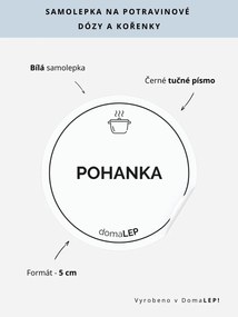 POHANKA – bílá samolepka na dózu, tučné písmo, 5 cm | DomaLEP