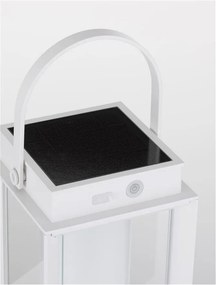 NV 9002861 Venkovní stolní lampa VERHAAL bílý hliník a čiré sklo LED 2W 3000K 3,7V 360st. IP54 solární / USB kabel / vypínač na těle - NOVA LUCE