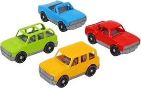 TEDDIES Sada autíček 4 ks / Auto na volný chod / Plast / V síťce / 18m