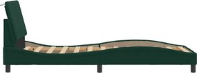 Rám postele s LED osvětlením bez matrace Hanko tmavě zelený 90 x 200 cm samet 3213760