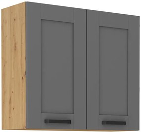 Kuchyňská skříňka LUNA 80 G-72 2F korpus: dub artisan, barva dvířek: šedá DUST