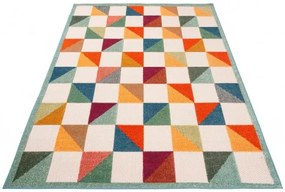 Moderní kusový koberec AVENTURA ED53A Kostky vícebarevný Rozměr: 80x150 cm