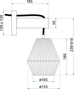 Toolight, Wood nástěnné svítidlo 1xE27 APP1149-1W, hnědá, OSW-01402