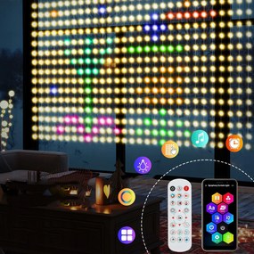 Světelná Curtain 400 Led světýlek s hudbou, synchronizovaná, pro svatbu 3x3m, IP44