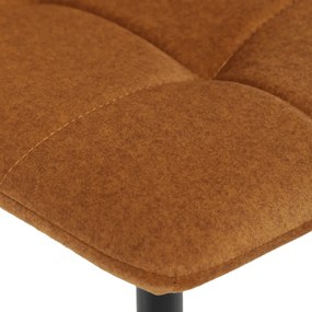 Jídelní židle FREDERIC - žlutý samet / černé kovové nohy