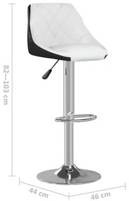 Barové židle 2 ks bíločerné umělá kůže - Default Title