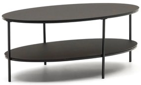 Černý konferenční stolek se skleněnou deskou 65x110 cm Fideia – Kave Home