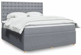 Box spring postel s matrací světle šedá 180 x 200 cm textil 3292149