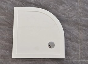 Erga Laos, čtvrtkruhová sprchová vanička 90x90x5cm, akrylát, bílá lesklá, ERG-V06-ACR-9090Q-WH-CR