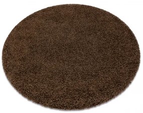 Dywany Luszczow Dětský kusový koberec SOFFI kulatý, shaggy 5 cm hnědý Rozměr koberce: 80 cm KRUH
