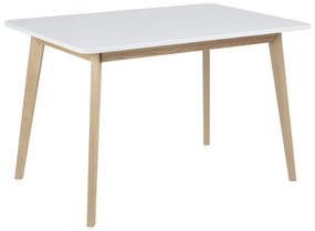 Stół do jadalni w stylu skandynawskim Prostokątny blat Biały Jasny dąb TUZIS