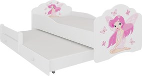 ADRK Furniture Dvojitá postel s matracemi CASIMO II GIRL WITH WINGS 160x80 CH-Cas-II- Gir- Wing-E102