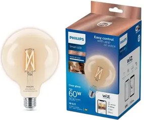 WiZ Filament G125 čirá / Chytrá LED žárovka / E27 / 2700-6500K / 7 W /