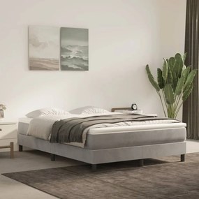 Rám postele s boxspringem světle šedý 140 x 200 cm samet 3120772