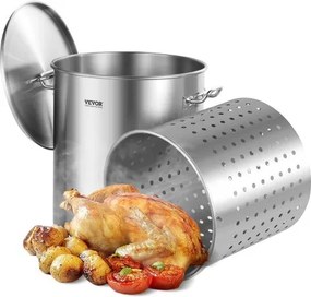 60,6 l Nerezový hrnec na vaření Kuchyňská omáčka hrnec s pokličkou na košík