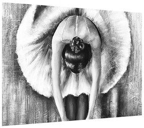 Černobílý obraz baletky (70x50 cm)