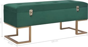 Lavice s úložným prostorem 105 cm zelená samet 247570