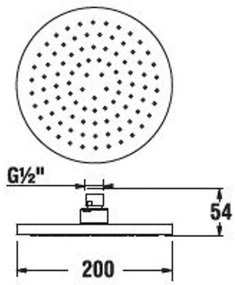 Jika Mio Hlavová sprcha 20 cm bez ramena, chrom H3677100040421