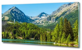Wallmuralia Foto obraz skleněný horizontální Jezero v horách 100x50