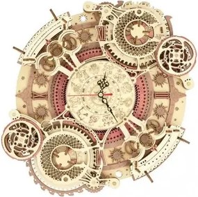 RoboTime 3D dřevěné mechanické puzzle Hodiny s kalendářem / od 14 let