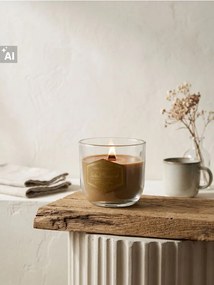 Sinsay - Vonná svíčka s dřevěným knotem Salted Carmel - jantarová