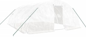 Skleník s ocelovým rámem bílý 30 m² 6 x 5 x 2,3 m 3188095