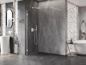 Mexen Lunar sprchová stěna levá 60 x 200 cm, 8mm čiré sklo, bílá, 830-060-000-20-00-L