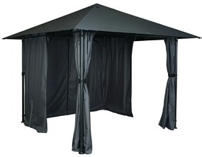 Pergola HWC-J63 se střechou a boční stěnou 3x3m - antracit