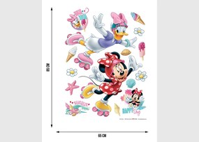 Dětská samolepka na zeď Disney Minnie a Daisy Bruslí | 65 x 85 cm | DDK1724