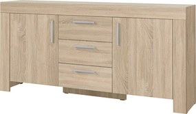 CEZAR s | komoda 13 se zásuvkami a policemi | 170 cm | sonoma