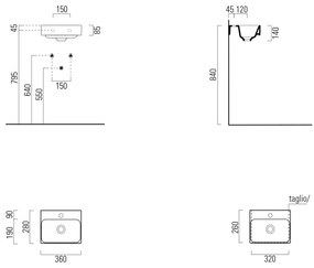 Sapho, NUBES keramické umyvadlo 36x28 cm, bílá ExtraGlaze