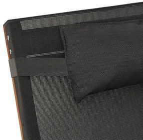 Lehátko s poduškou šedé textilen a masivní topolové dřevo - Default Title