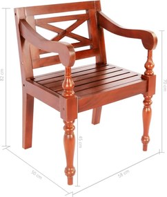 vidaXL Židle Batavia 2 ks masivní mahagonové dřevo [246965] Barva: Bílá