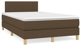 Box spring postel s matrací a LED tmavě hnědá 120x190 cm textil 3270105